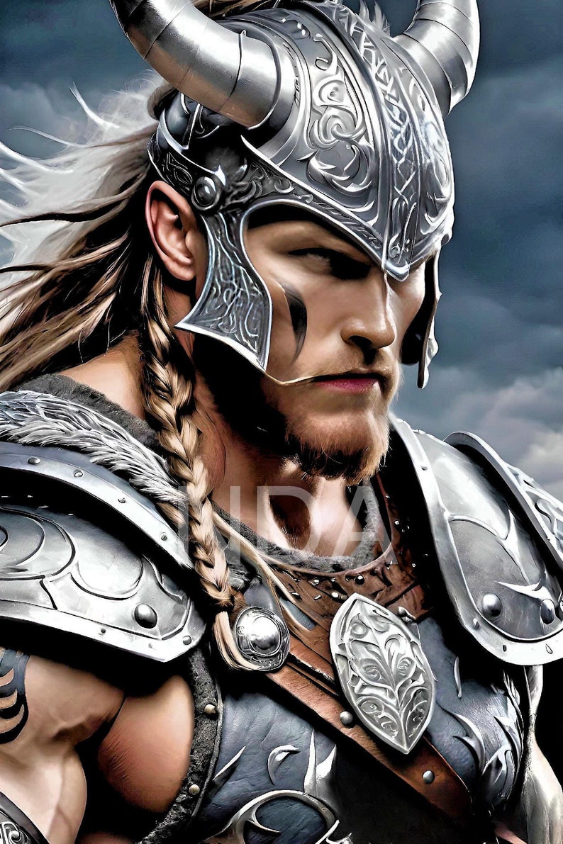 Viking God Portrait Art – Norse Mythology Print (digital Download) - Etsy