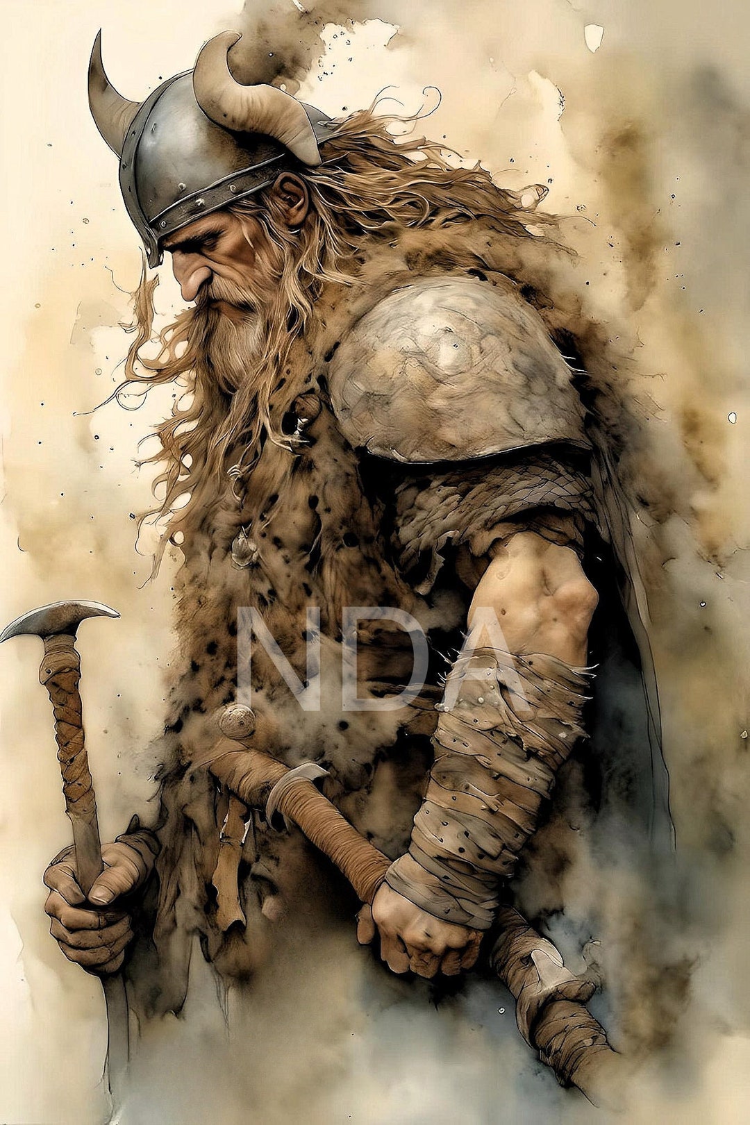 Viking God Art Print – Norse Mythology, Nordic Legends (digital ...