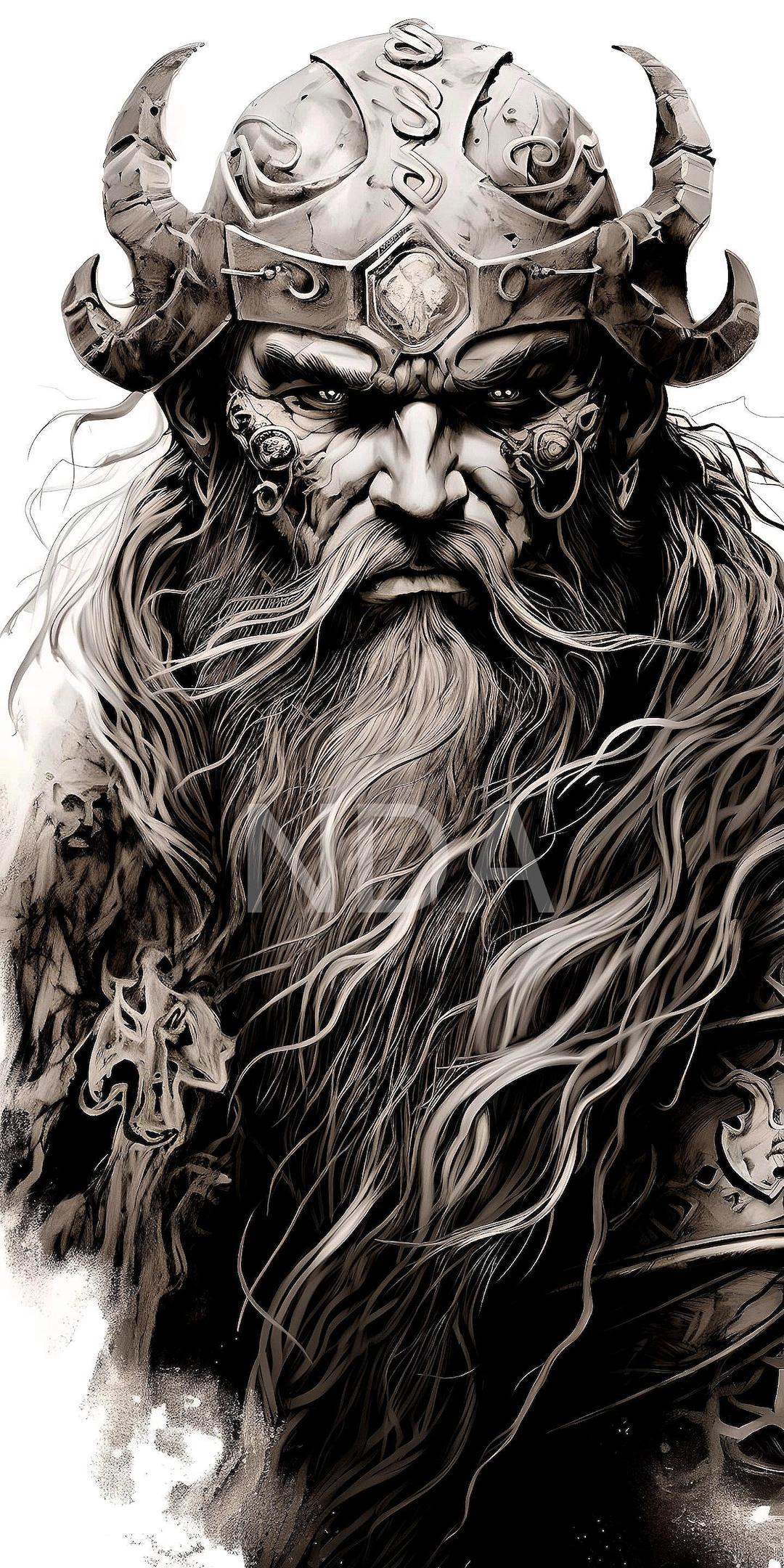 Norse Mythology Art Print – Viking God Portrait (digital Download) - Etsy