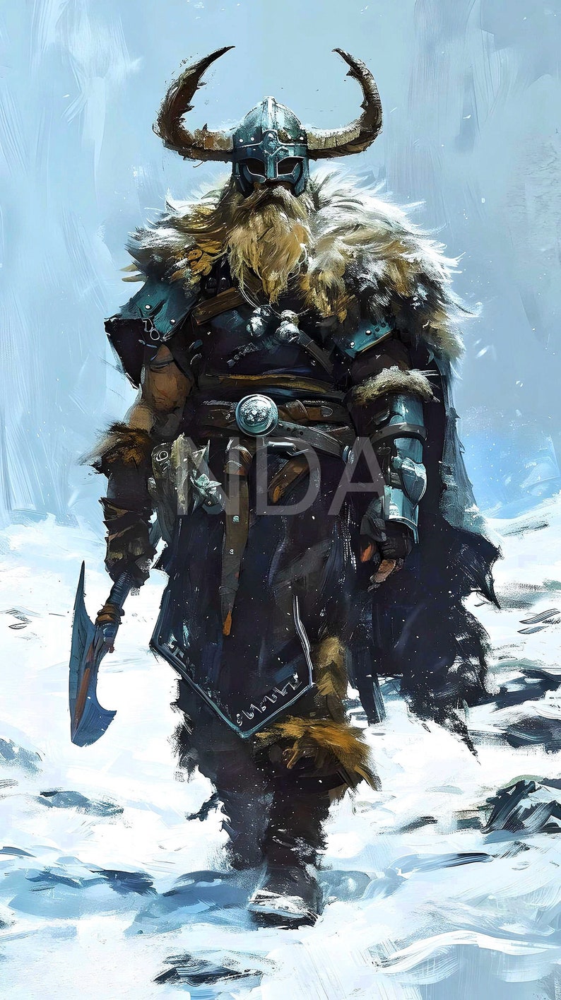 Viking Warrior Art Print – Norse Mythology Digital Download - Etsy