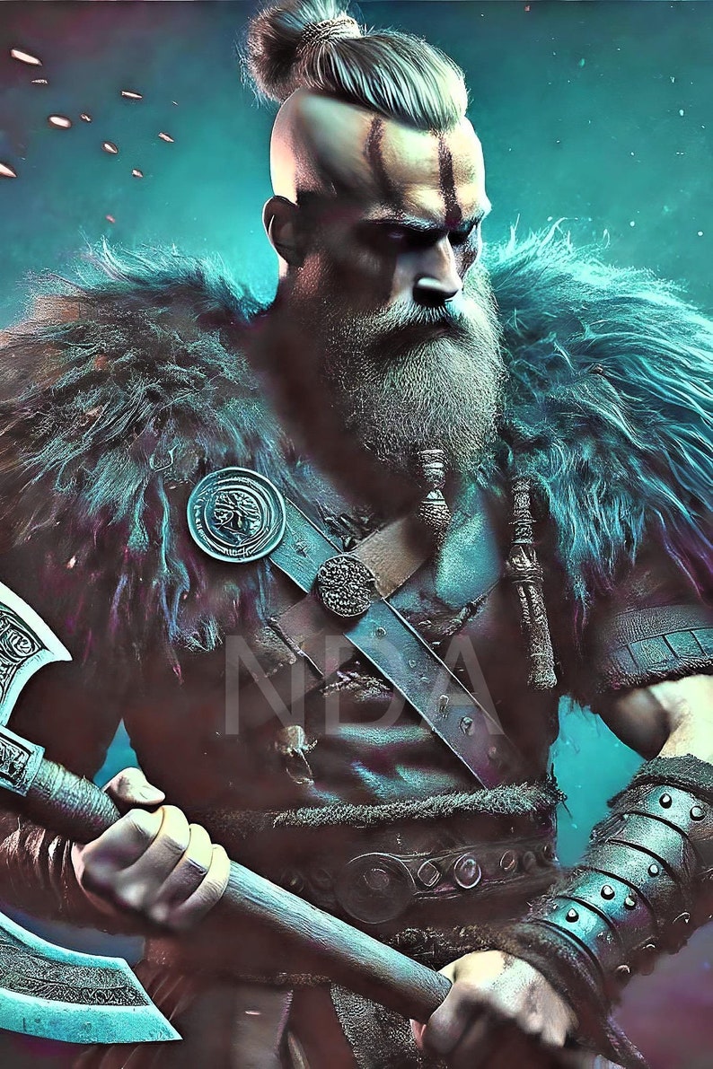 Viking Art Print – Norse Mythology, Nordic Warrior (digital Download ...