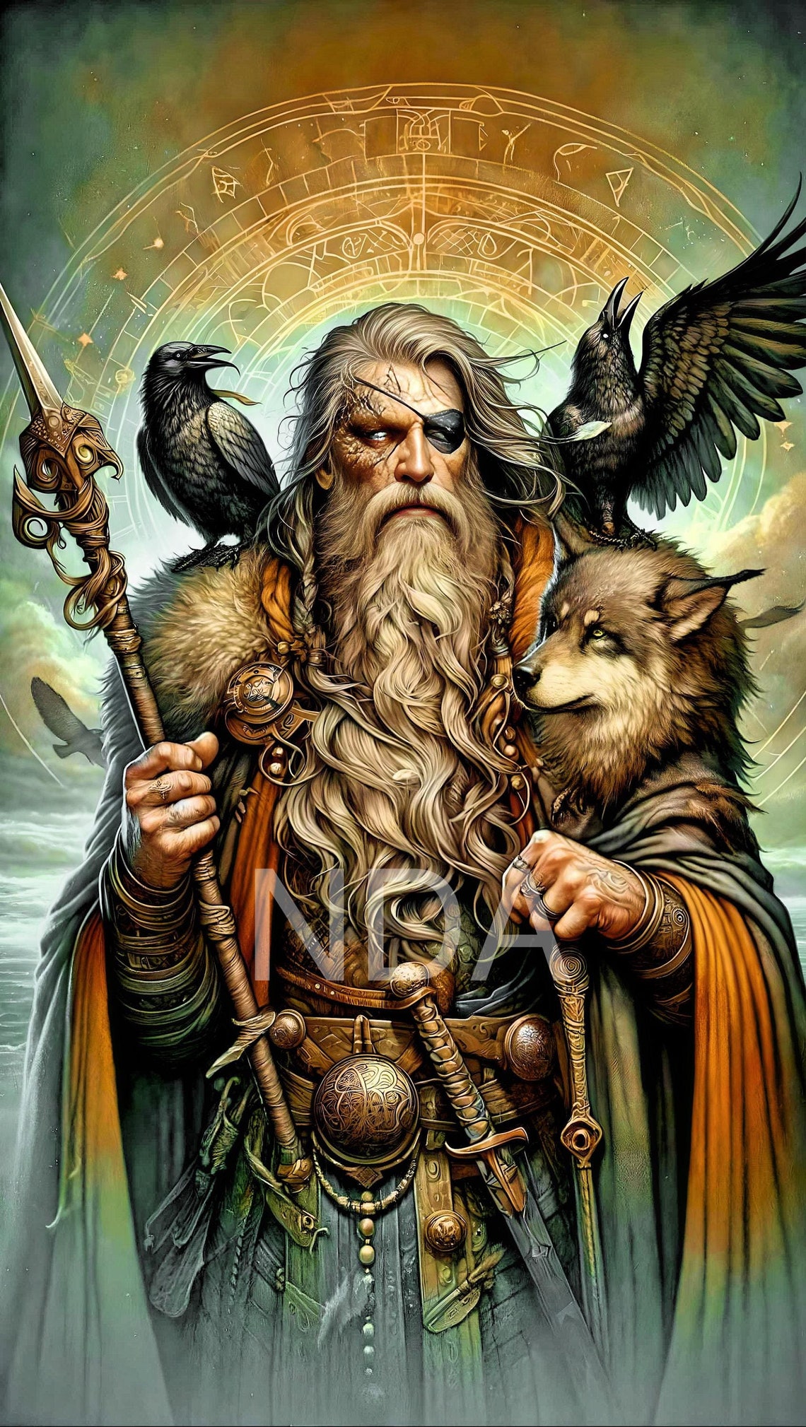 Odin Norse Mythology Art Print – Viking God, Nordic Legends (digital ...