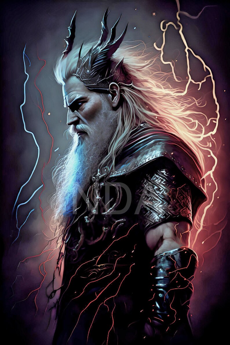 Viking God Portrait Art – Norse Mythology Print (digital Download) - Etsy