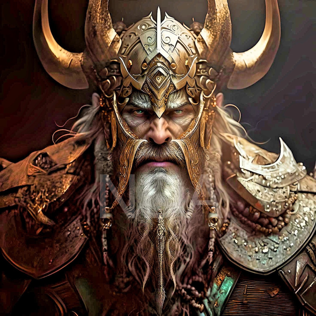Viking God Art Print – Norse Mythology Portrait (digital Download) - Etsy