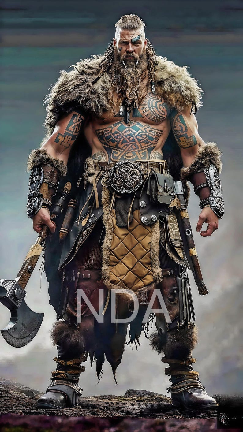 Viking Warrior Art Print – Norse Mythology, Scandinavian Decor (digital ...