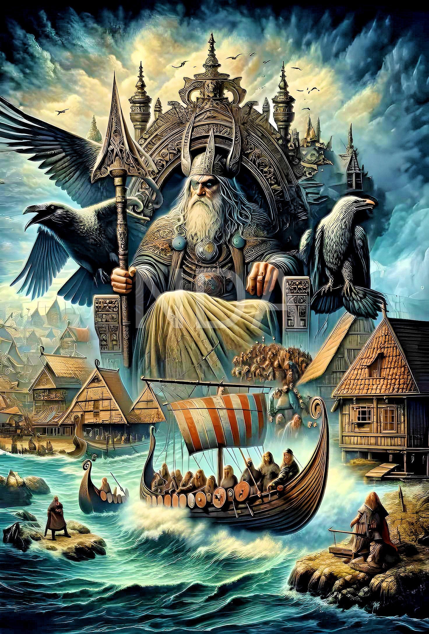 Norse Mythology Digital Download High Resolution Viking Art Scandinavian Art Viking Gods Nordic ...