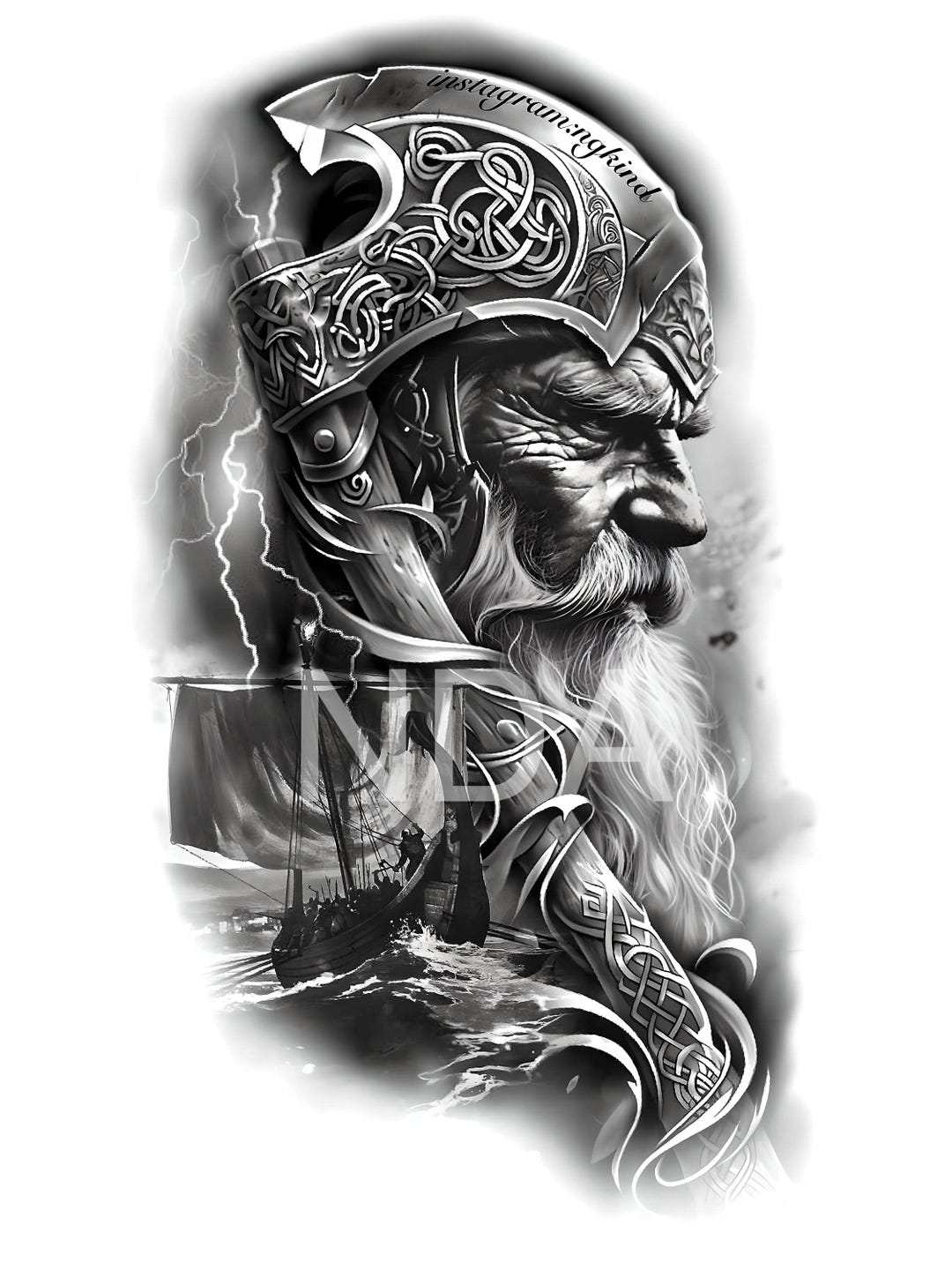 Viking God Digital Art Print – Norse Mythology, Nordic Legends (digital ...