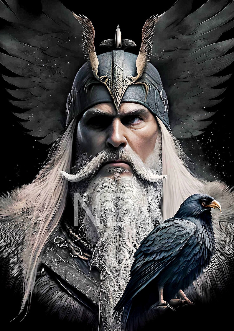 Viking God Art Print – Norse Mythology, Nordic Legends (digital ...