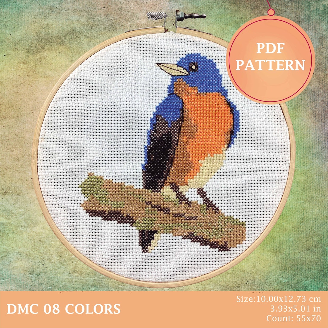 Bird on the Branch Cross Stitch Pattern PDF - Ornithology Cross Stitch ...