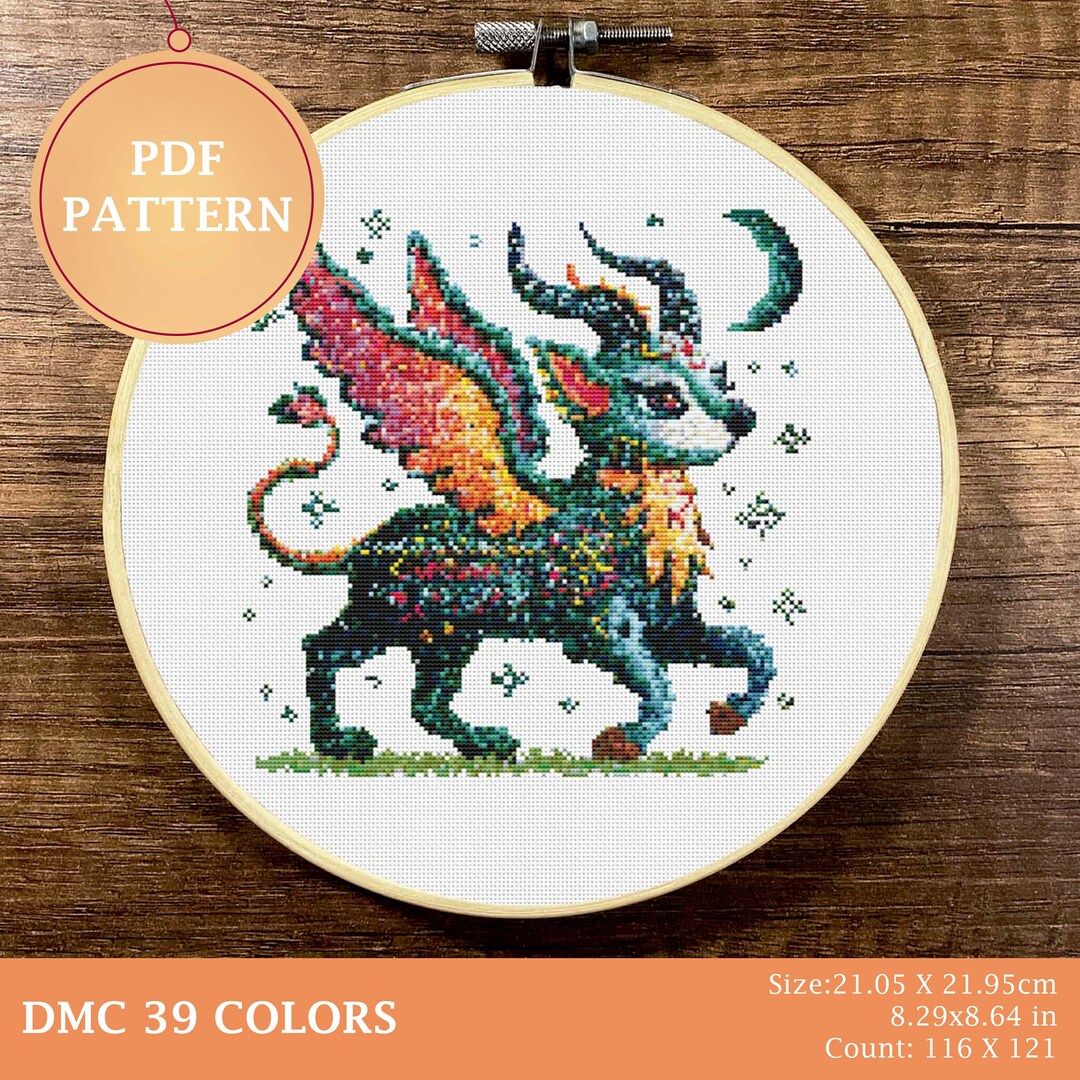 Magical Chimera Creature - Cross Stitch Pattern PDF - Mythical Cross ...
