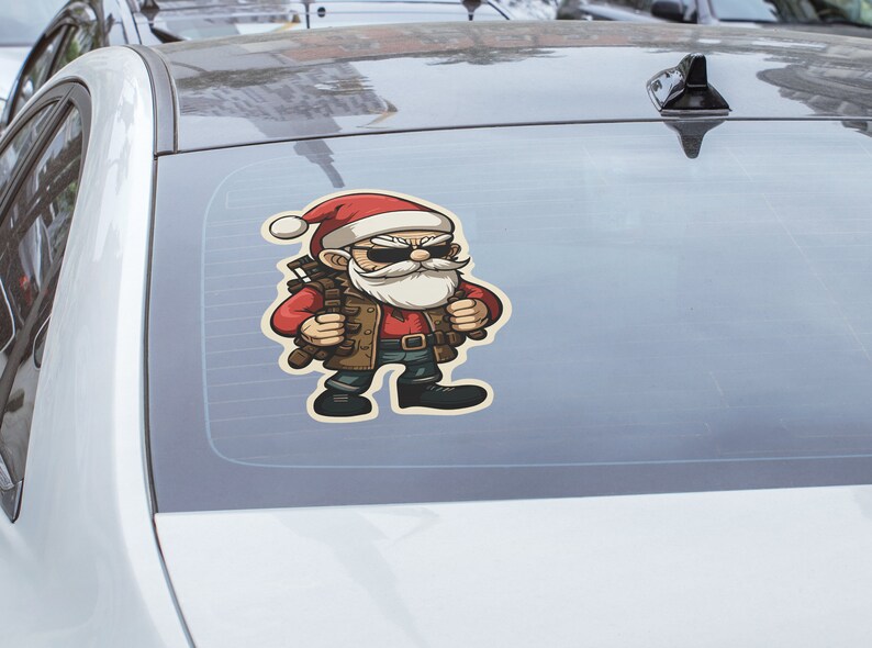 Cool Santa Claus, Christmas Sticker, in Vector for Illustrations - Etsy
