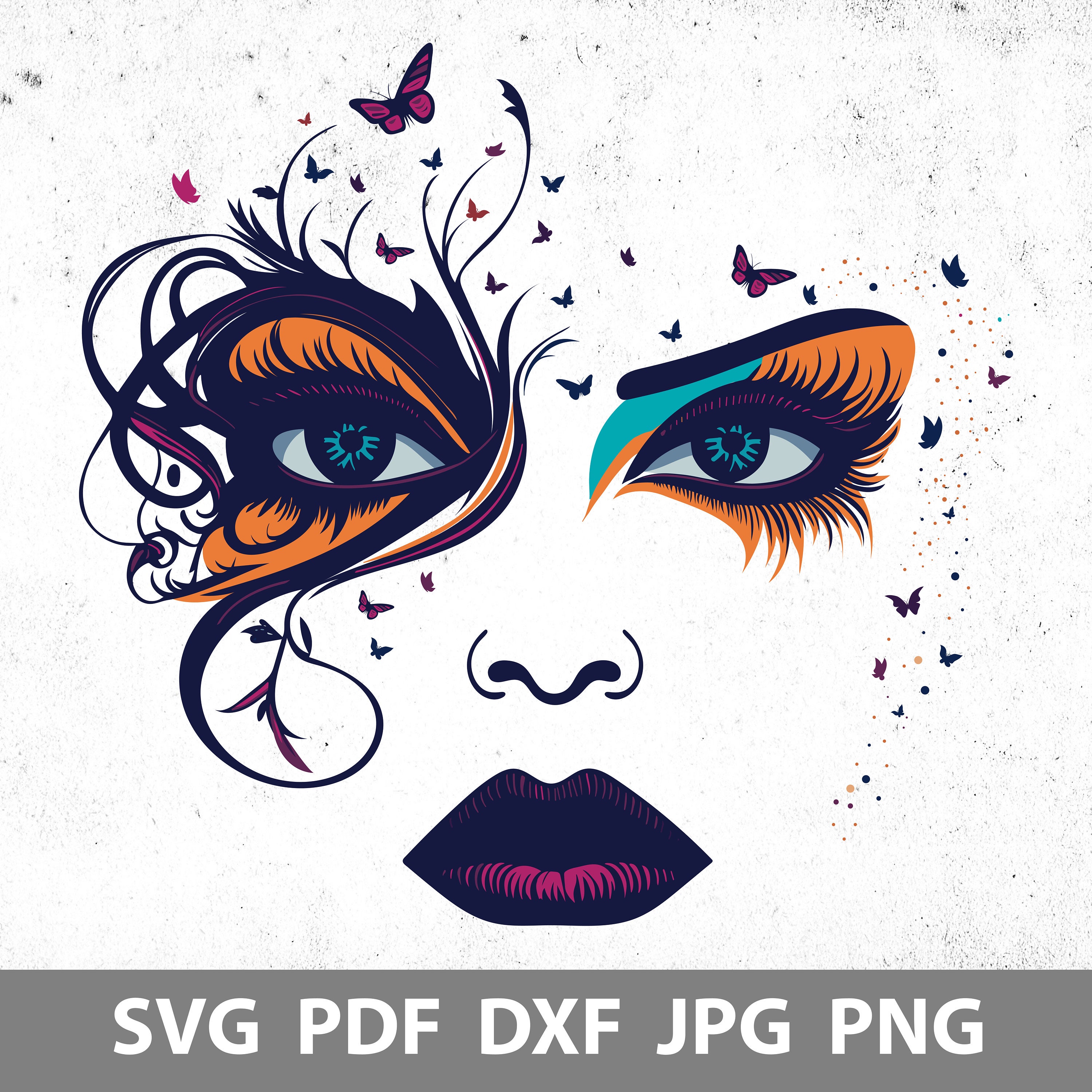 Beautiful Illustration of Girl Face Svg, Lady Svg, Woman Svg, Digital ...