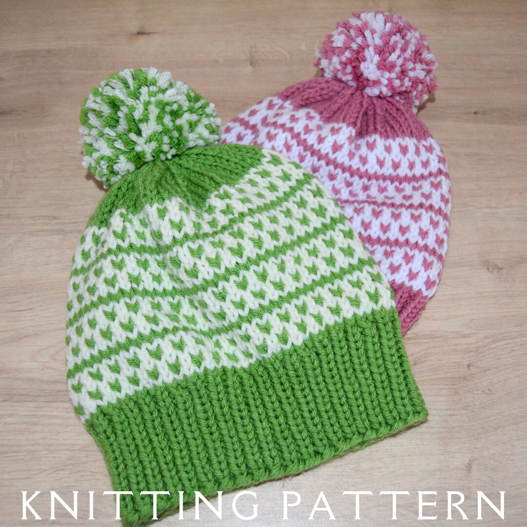 Bobble Hat Knitting Pattern the Skye Bobble Hat Instant PDF Download ...