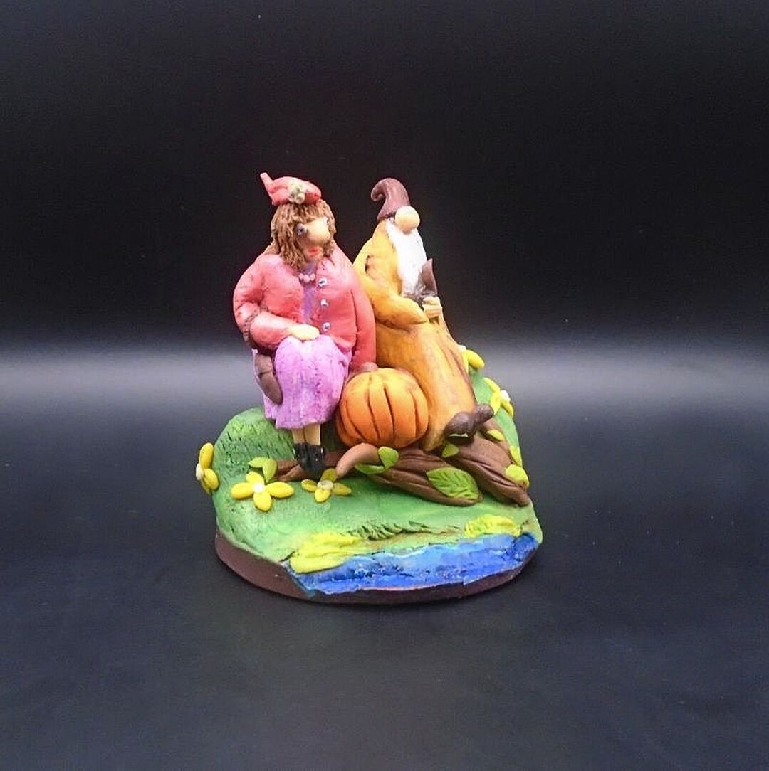Surprised!, Magical Fantasy Polymer Clay Art Sculpture, Gnome Figurine ...