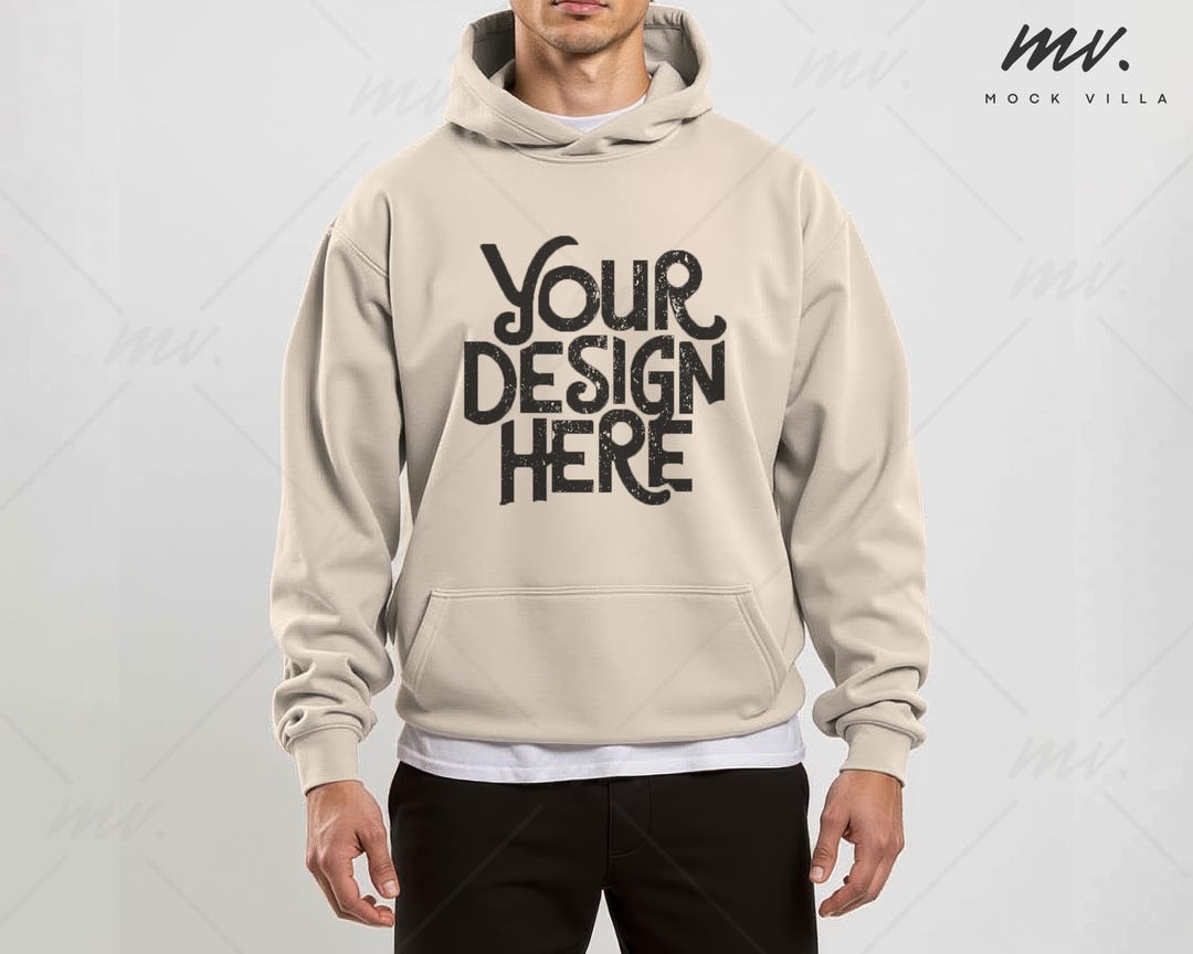 Sand Gildan 18500 Hoodie Mockup, Mens Gildan 18500 Hoodie Mock-up ...
