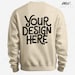 Sand Sweatshirt Mockup, Front and Back Gildan 18000 Crewneck Sweatshirt ...