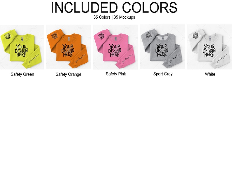 Gildan 18000 Sleeve Sweatshirt Mockup Bundle, Flat Lay G 18000 Mockups ...
