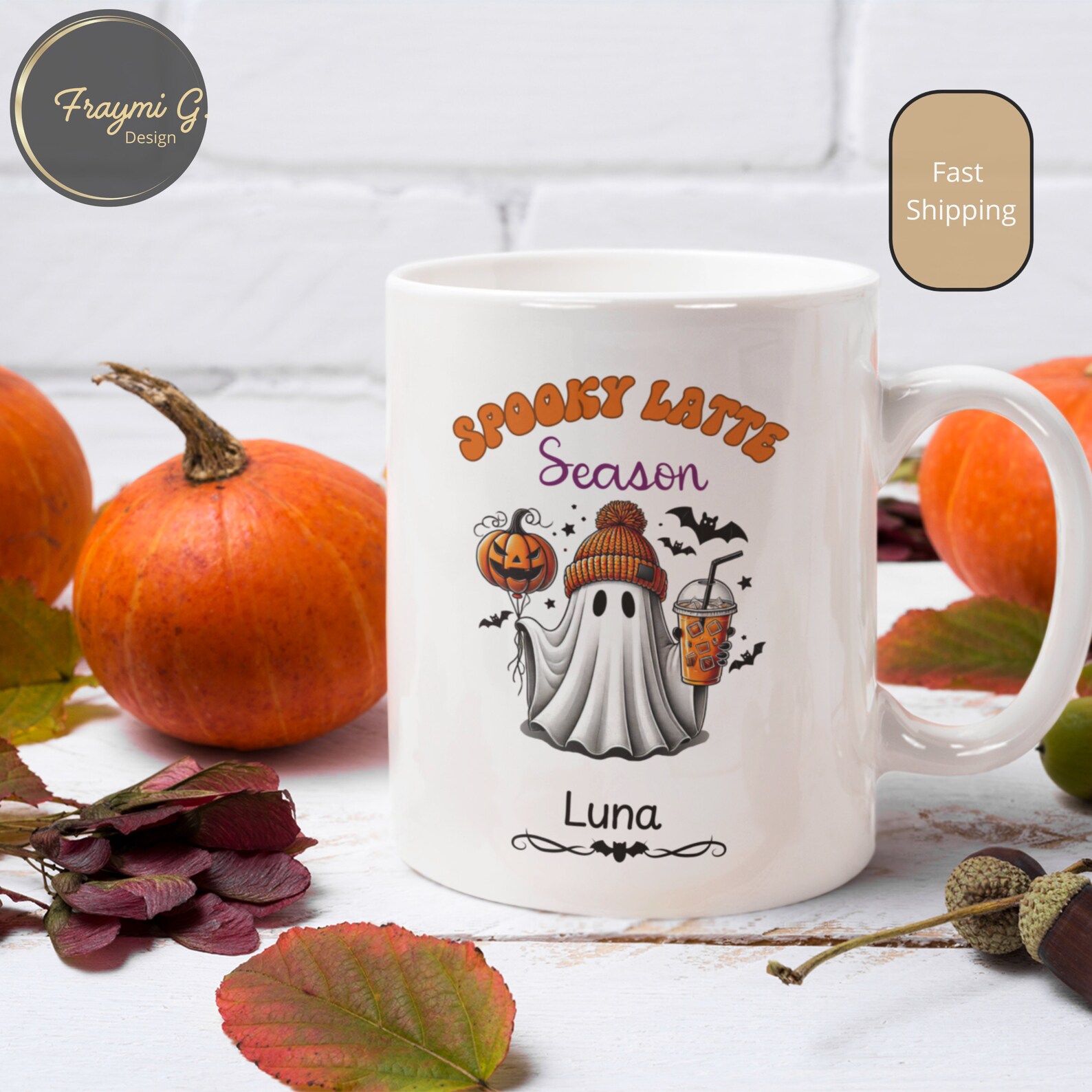 Custom Ghost Spooky Latte Season Coffee Mug Personalized Funny Ghost ...