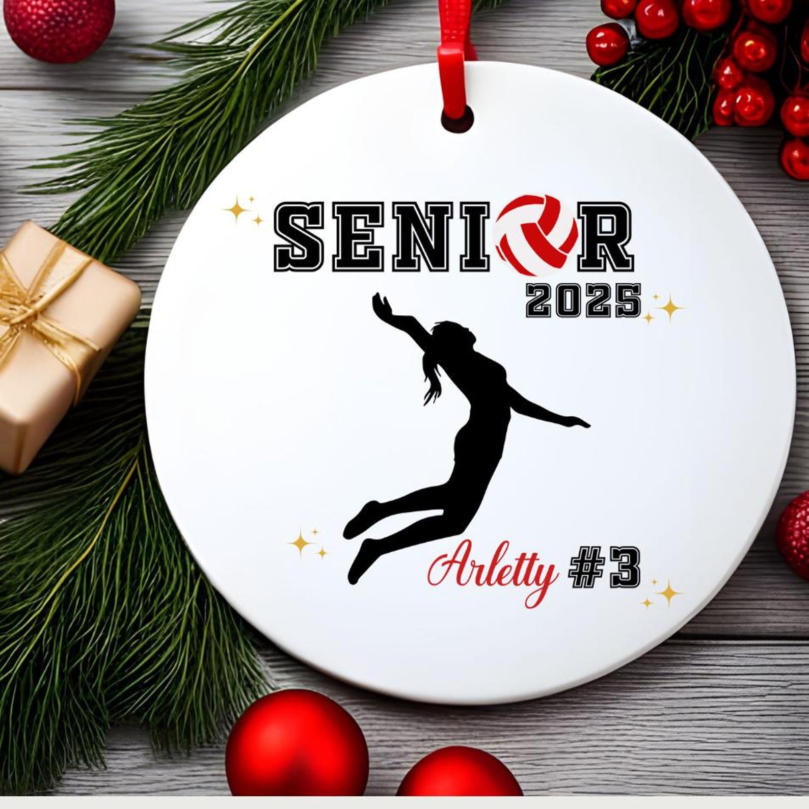 Personalized Senior Volleyball Christmas Ornament | Custom Volleyball ...