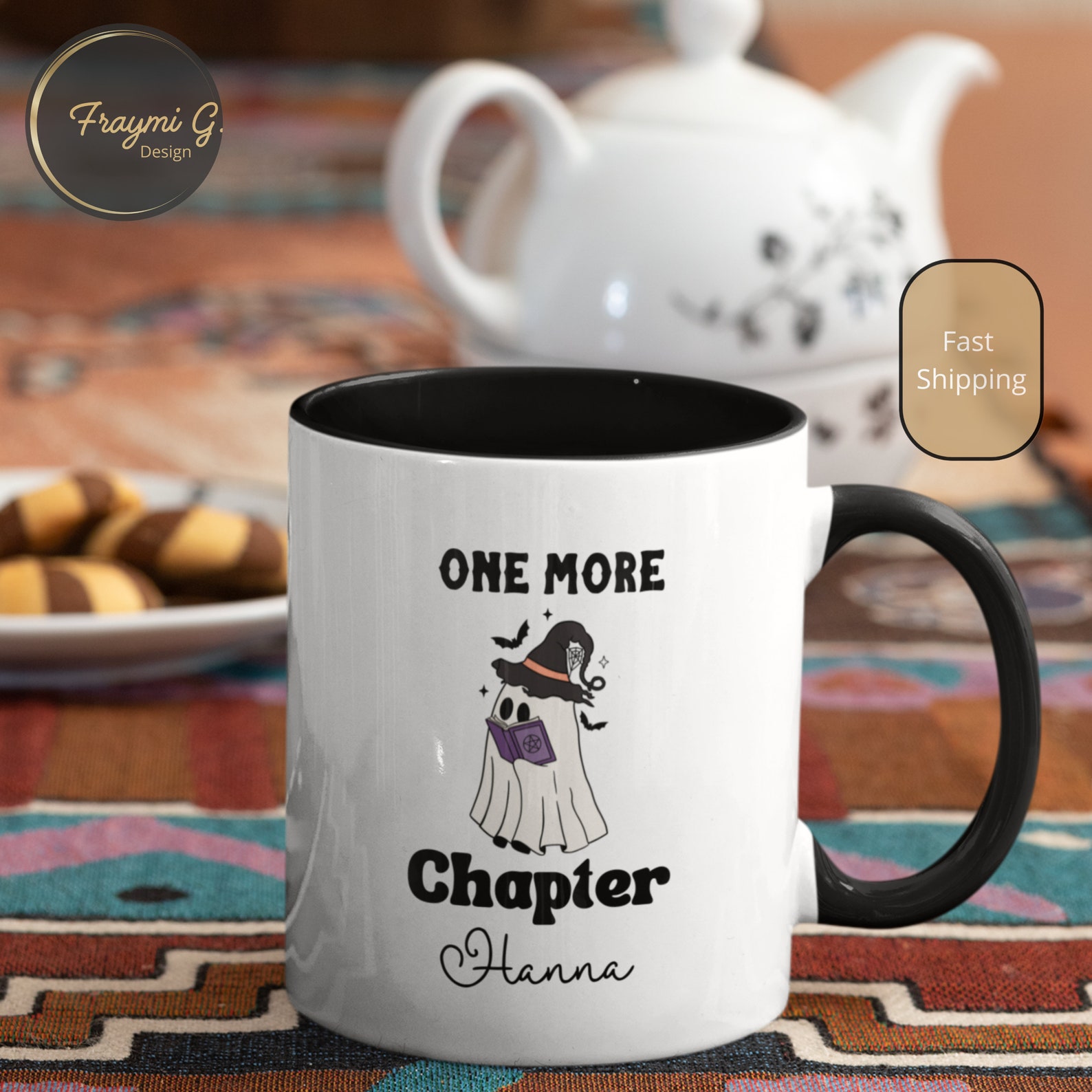 Personalized One More Chapter Ghost Coffee Mug Personalized Ghost ...