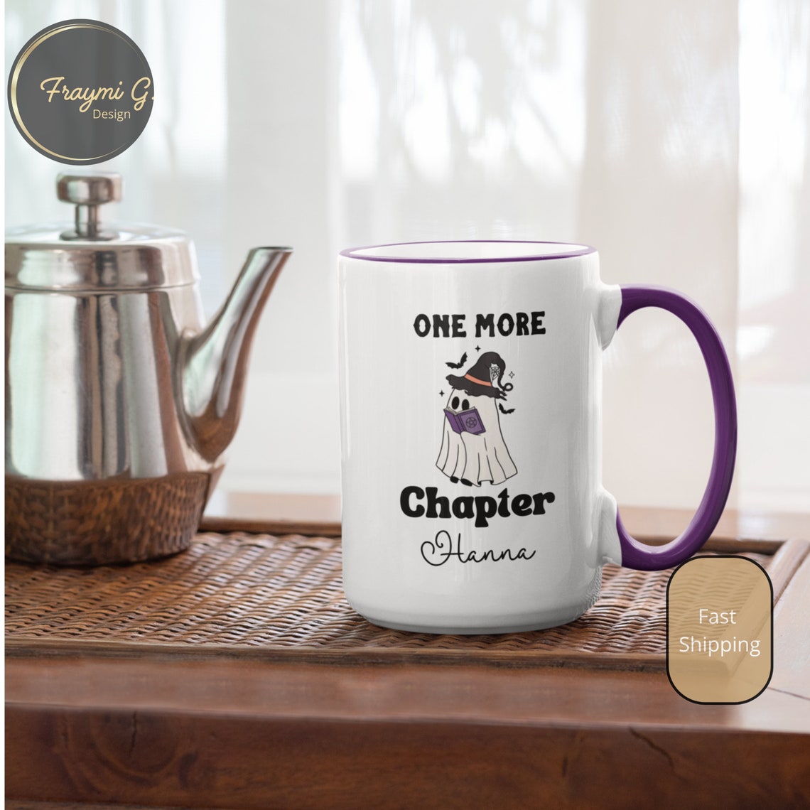 Personalized One More Chapter Ghost Coffee Mug Personalized Ghost ...