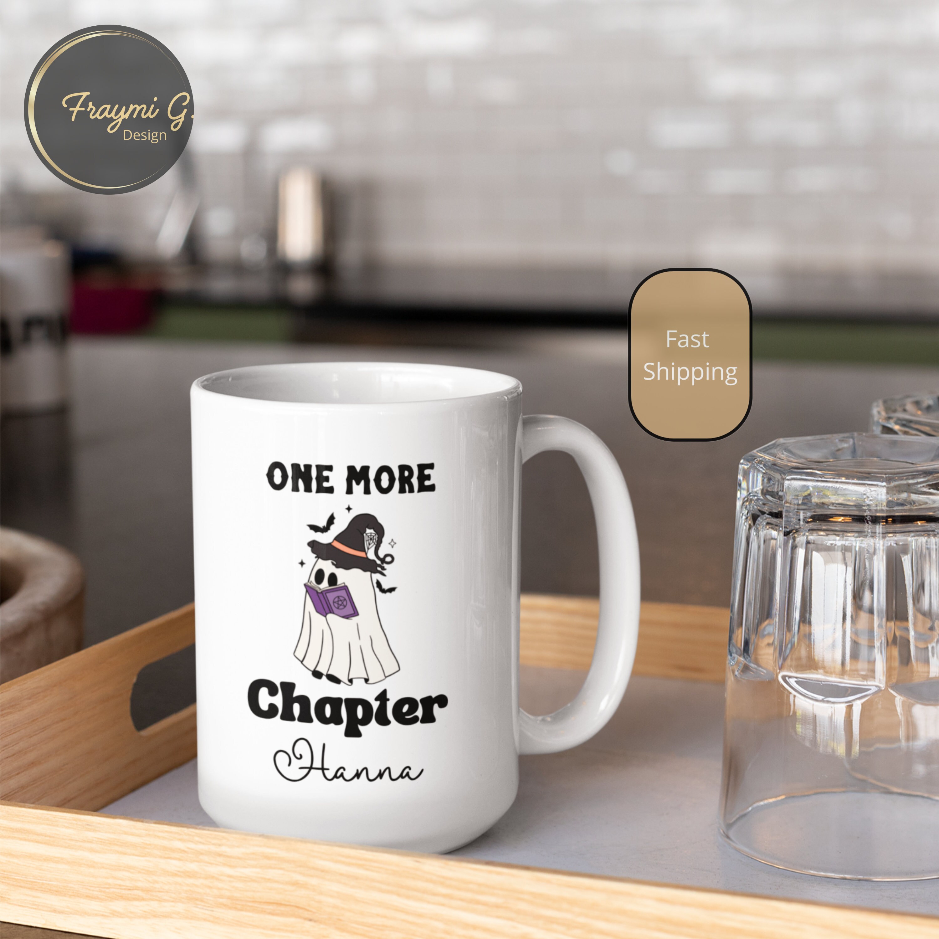 Personalized One More Chapter Ghost Coffee Mug Personalized Ghost ...