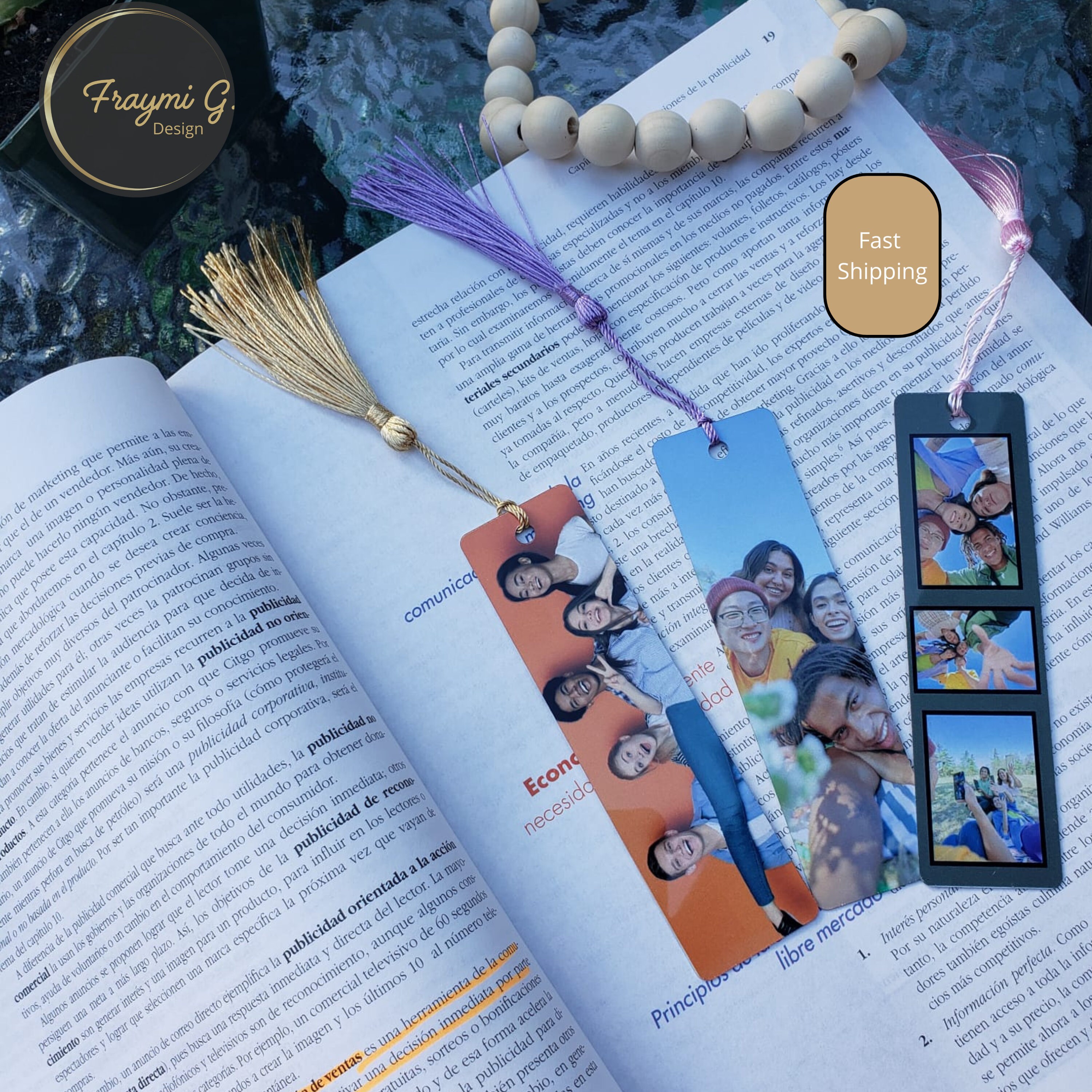 Personalized Photo Bookmarks With Tassel Custom Metal Bookmark W/ 1-3 ...