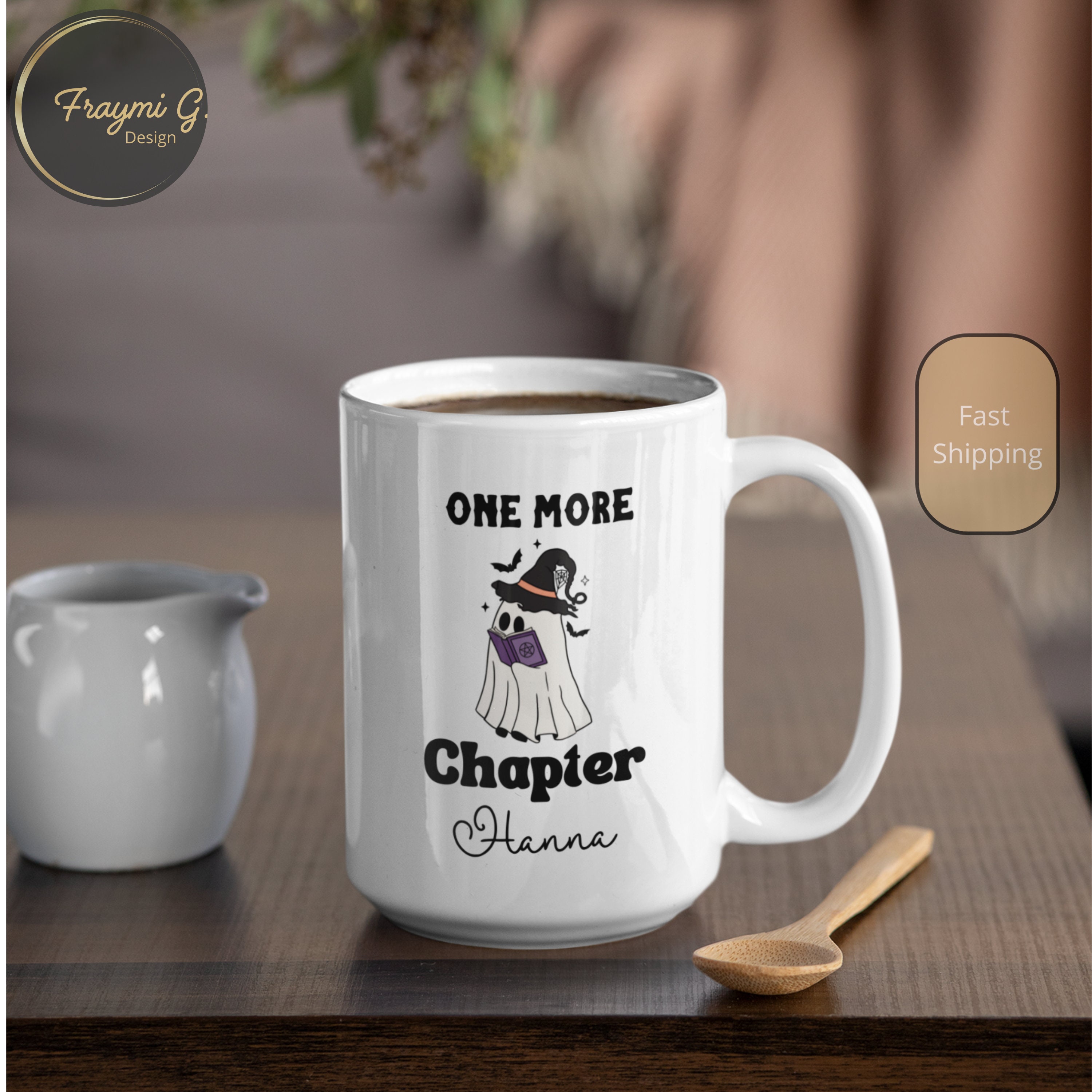 Personalized One More Chapter Ghost Coffee Mug Personalized Ghost ...
