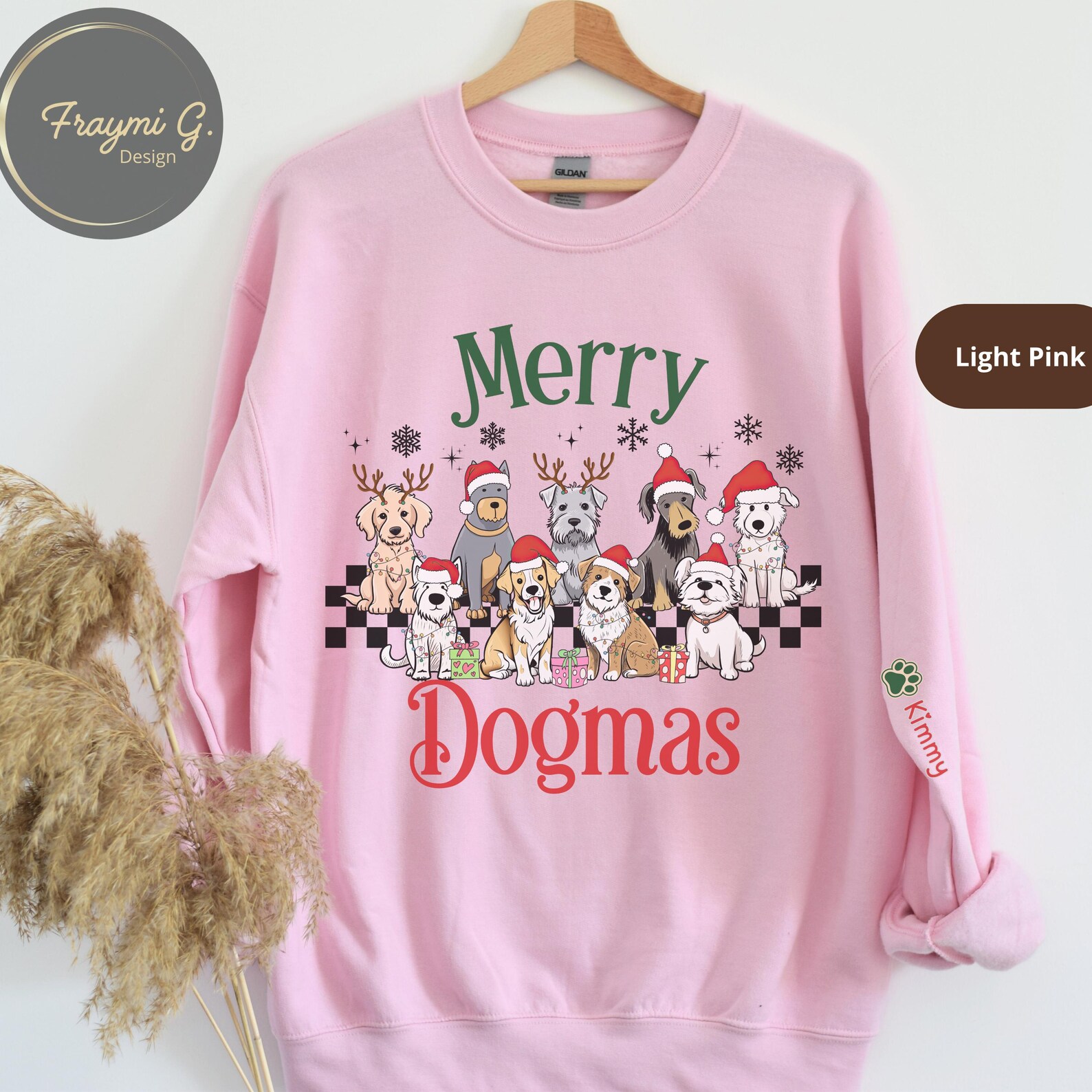 Personalized Merry Dogmas Unisex Sweatshirt, Dog Lover Gift, Custom ...