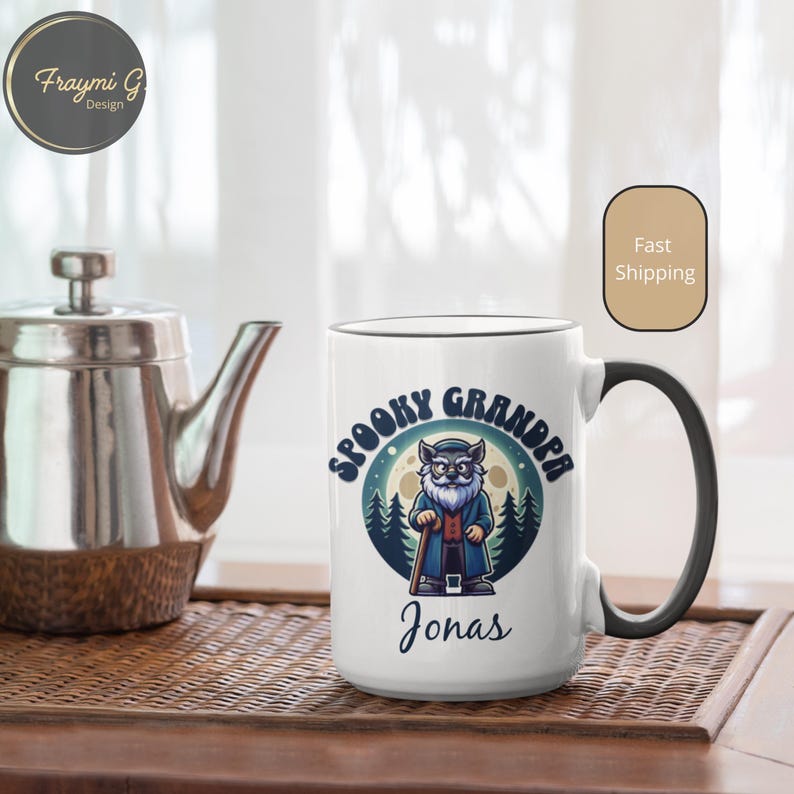 Personalized Spooky Grandpa Werewolf Mug With Name Custom Funny Spooky ...