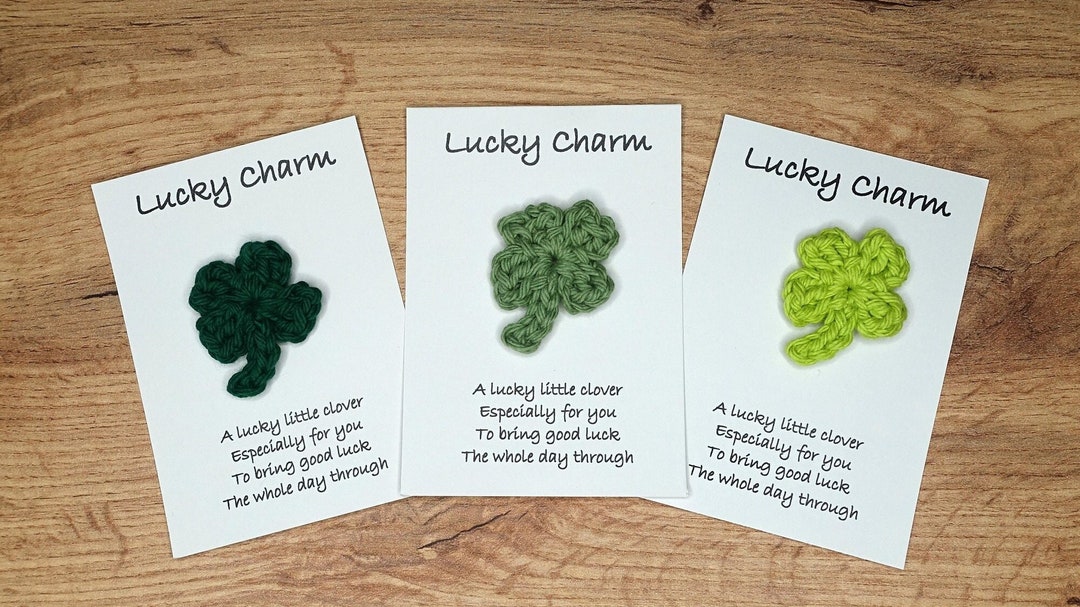 Pocket Hug Lucky Charm Lucky Charm Crochet Four Leaf Clover Good Luck ...