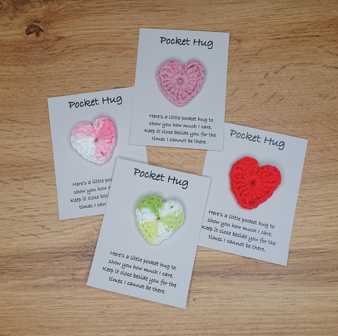 Pocket Hug Heart Handmade Heart Shaped Crochet Pocket Hug Unique Gift ...