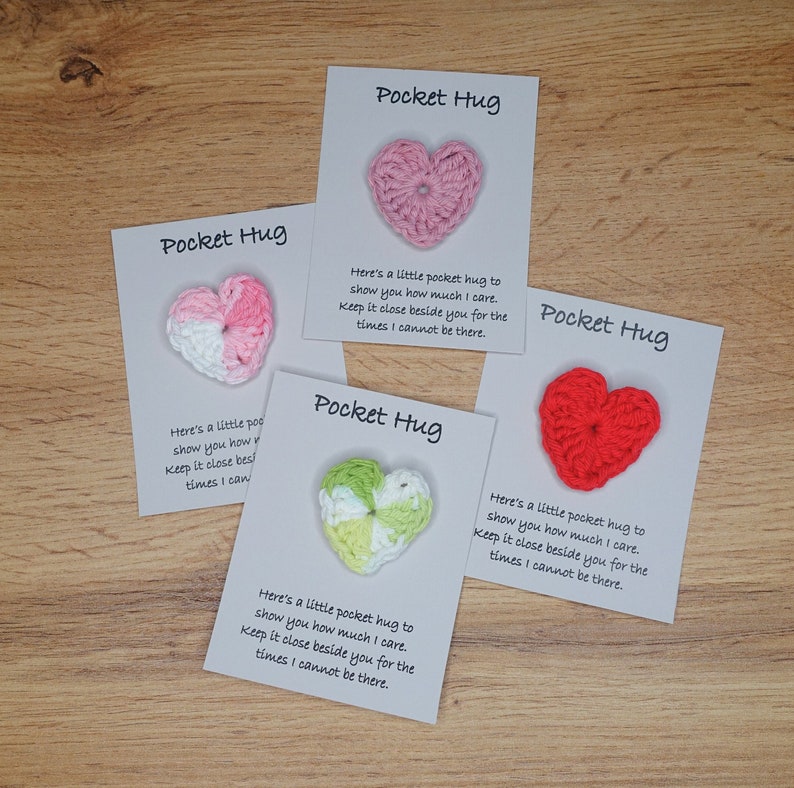 Pocket Hug Heart Handmade Heart Shaped Crochet Pocket Hug Unique Gift ...