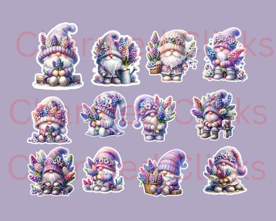 Digital Hyacinth Gnome Stickers, Goodnotes Stickers, Printable Stickers ...