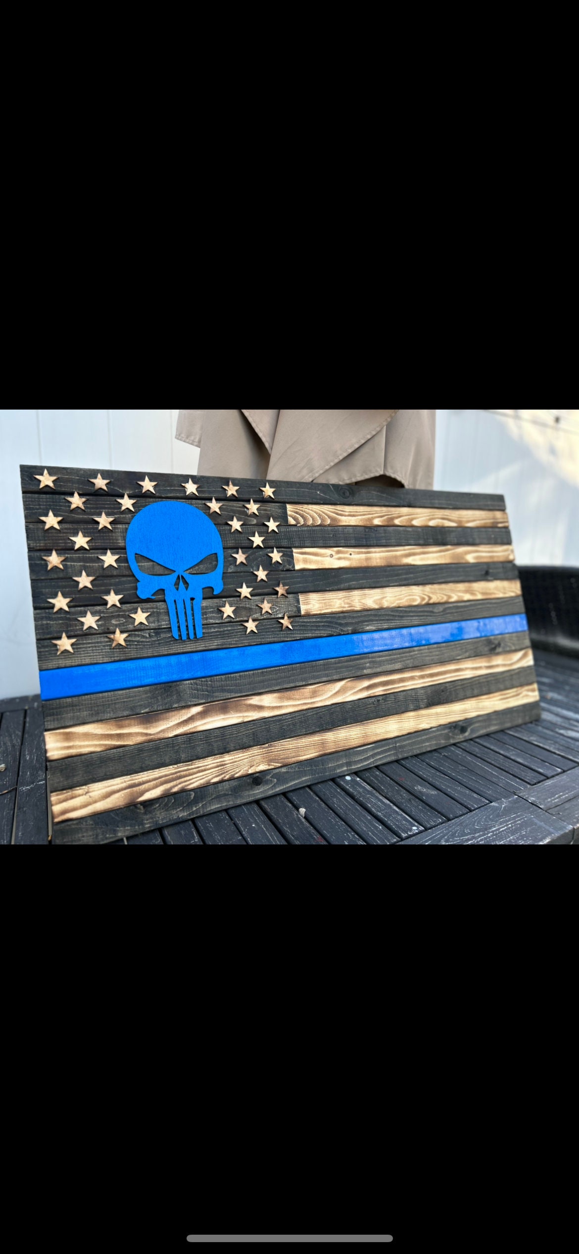 Thin Blue Line Punisher Skull - Etsy