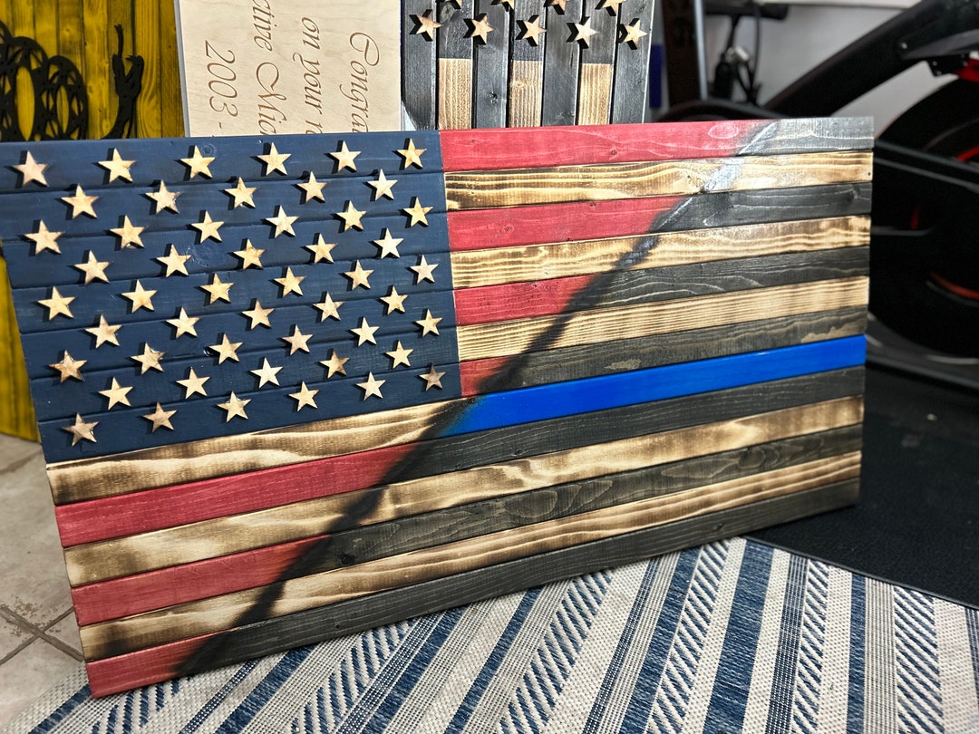 Wooden Half and Half American Flag - Etsy