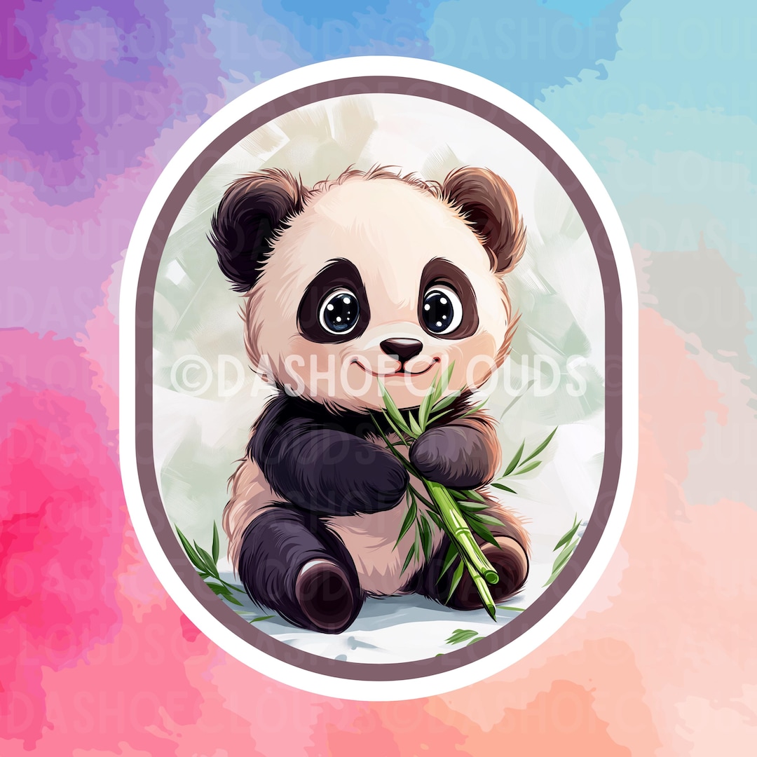 Panda Eating Bamboo Vinyl Decal Sticker - Cute, High Quality, Water/uv ...
