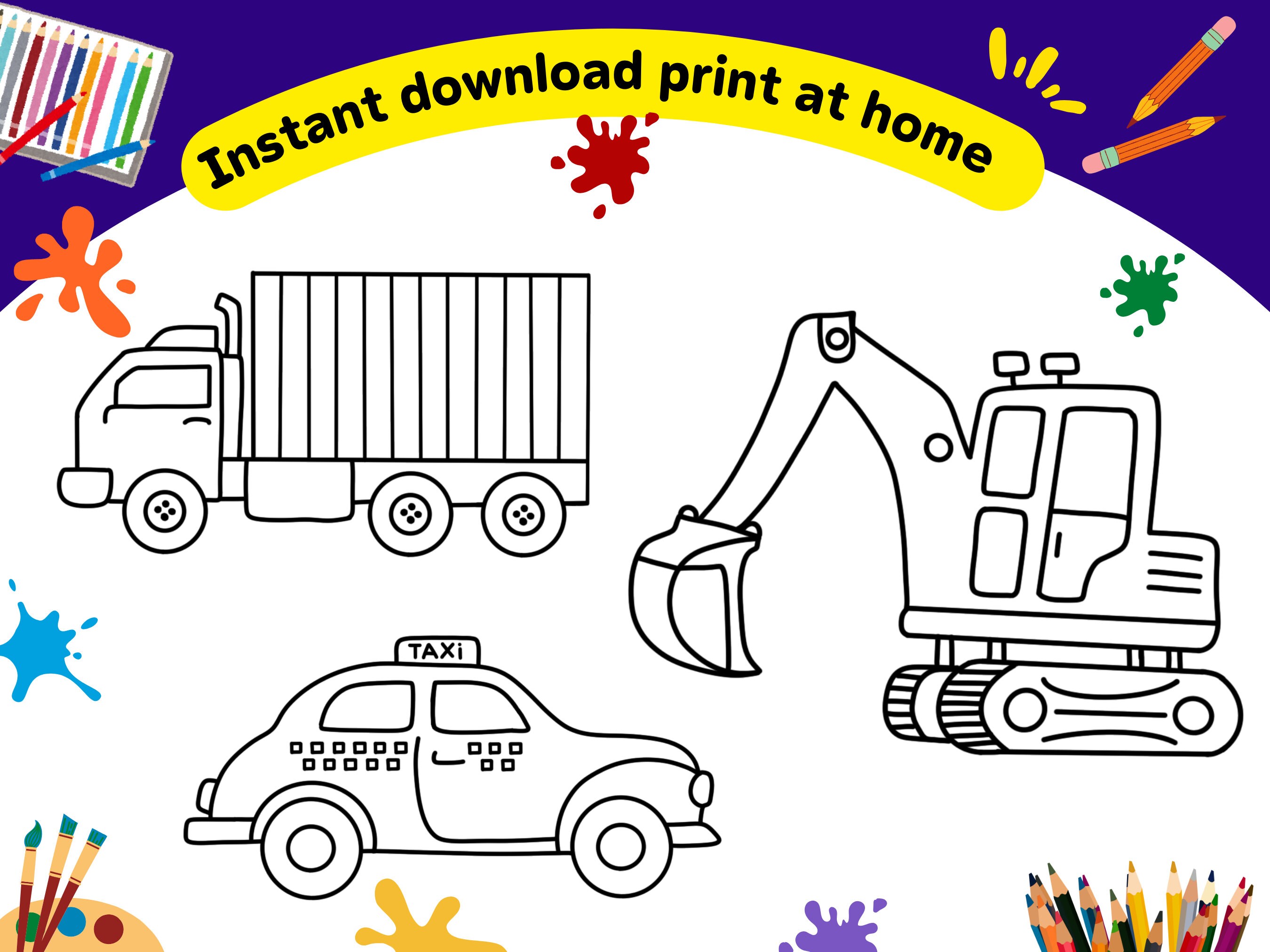 Printable Coloring Transportation, 15 Land Air Water,coloring for Kids ...