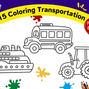 Printable Coloring Transportation, 15 Land Air Water,coloring for Kids ...