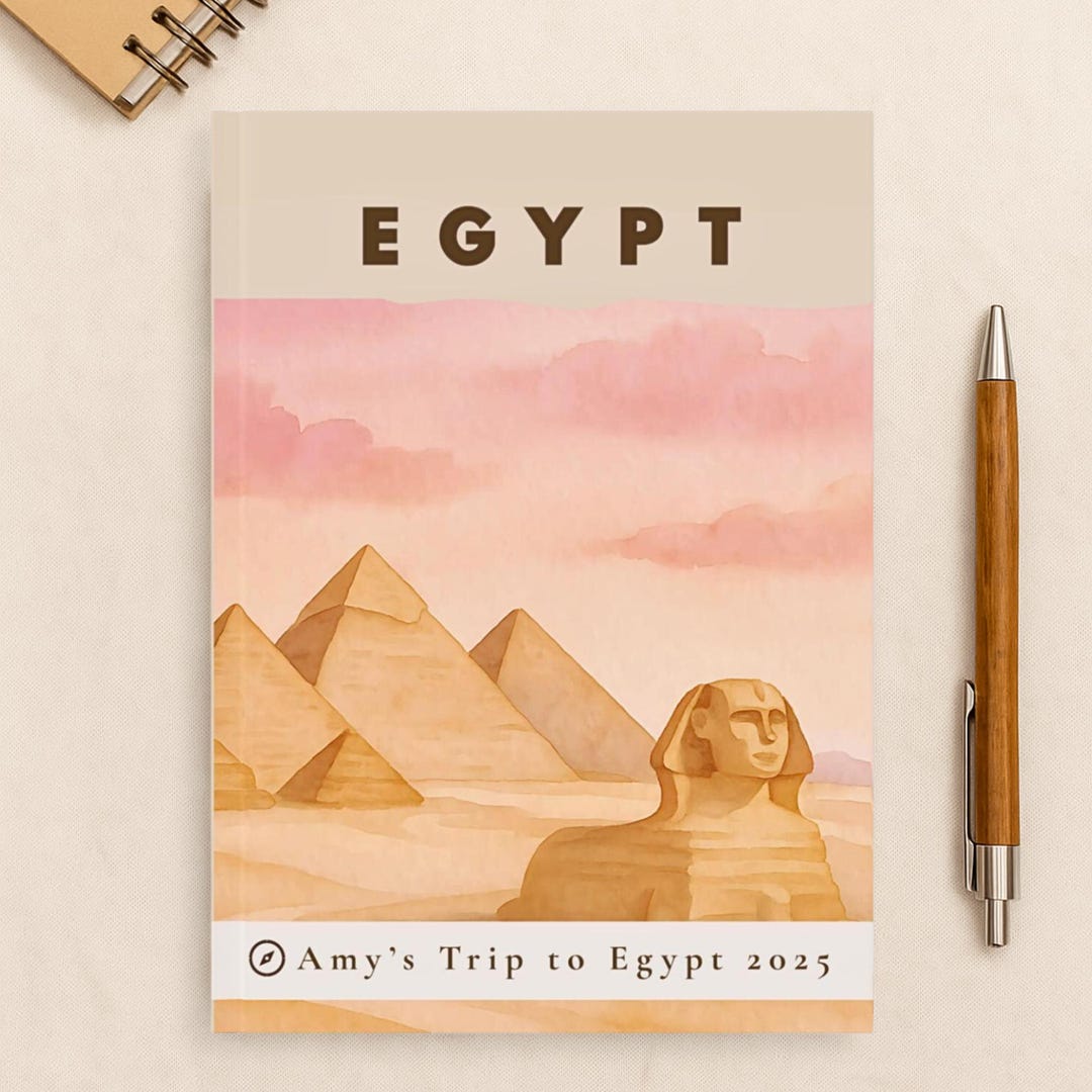 Egypt Travel Journal 2025 | Pyramid and Sphinx Notebook | Personalized ...