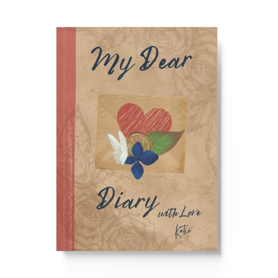 Diary Journal Hard Cover A5, Personalised Blank Diary Book, Floral ...