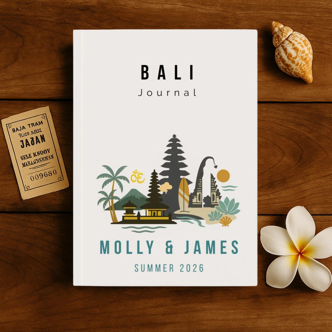 Personalized Bali Travel Journal • Custom Honeymoon Notebook ...