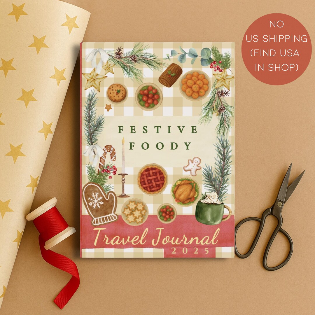 Festive Foody Christmas Journal 2025 | Personalised Holiday Recipe ...