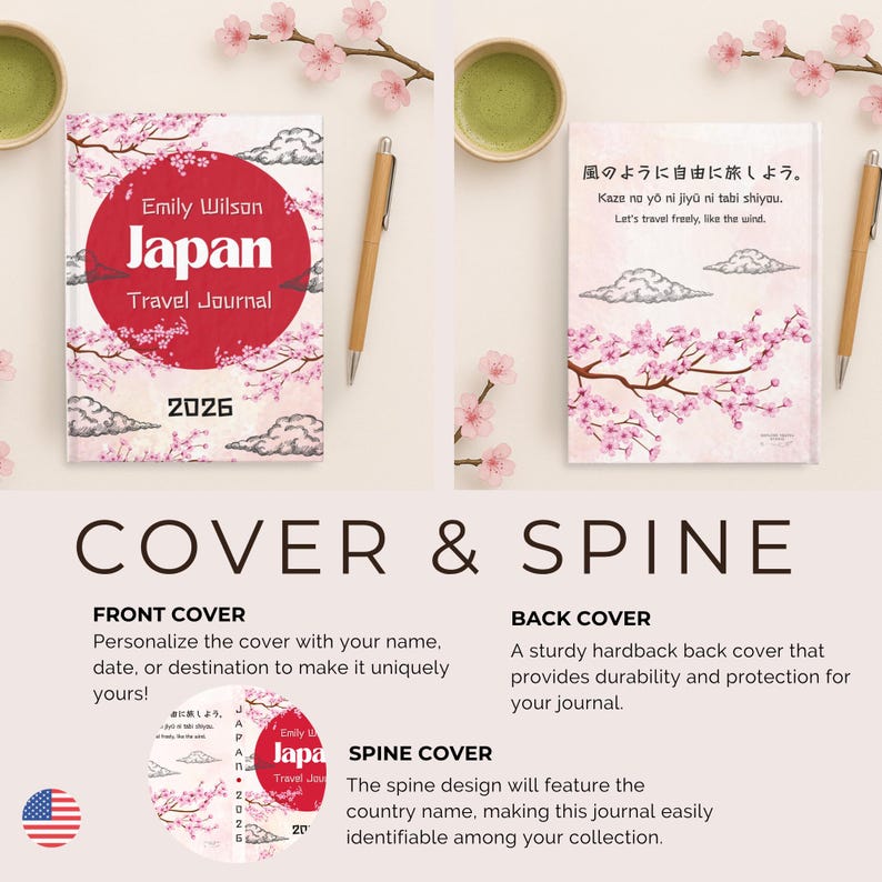 Japan Travel Journal 2026 | Cherry Blossom Travel Diary | Personalized ...