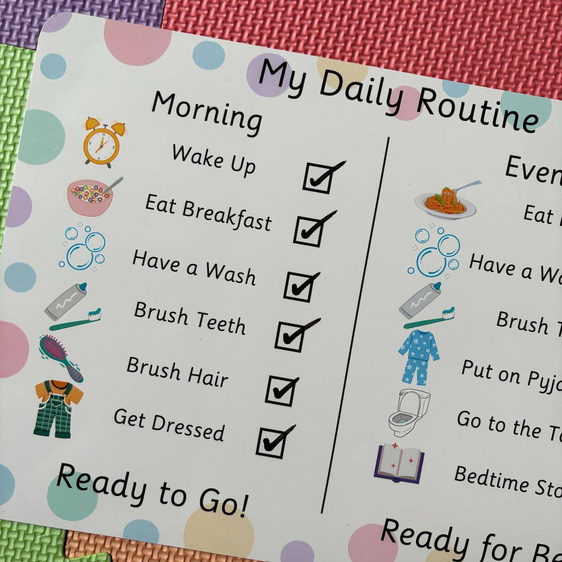 Daily Routine Chart (children’s Life Skill Resource) & Dry Wipe Pen ...