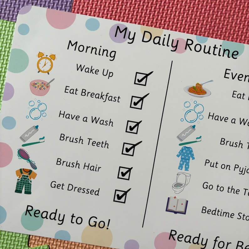 Daily Routine Chart (children’s Life Skill Resource) & Dry Wipe Pen ...