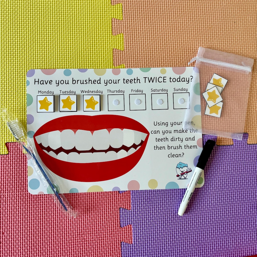 Tooth Brushing Reward Chart & Activity Mat - Etsy UK