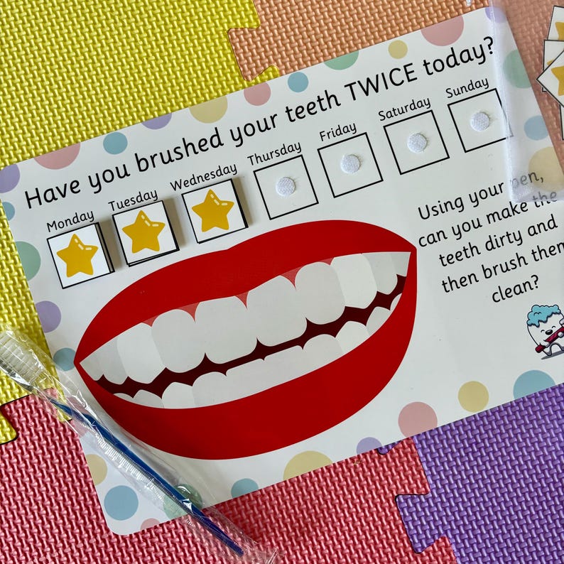 Tooth Brushing Reward Chart & Activity Mat - Etsy UK