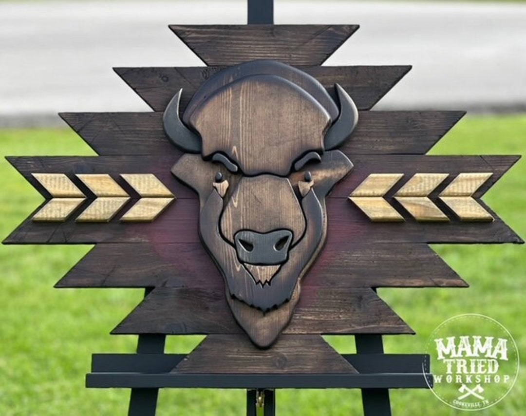 American Bison (buffalo) Wood Art. - Etsy