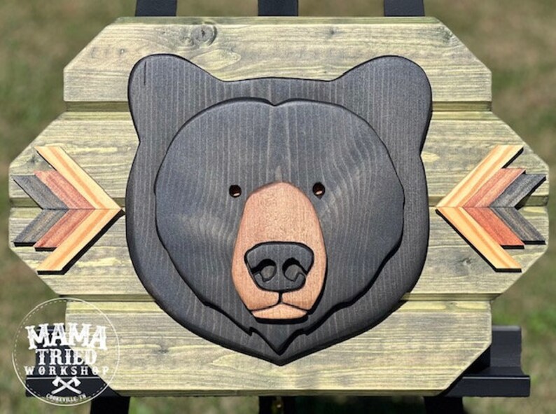 Black Bear Wood Art - Etsy